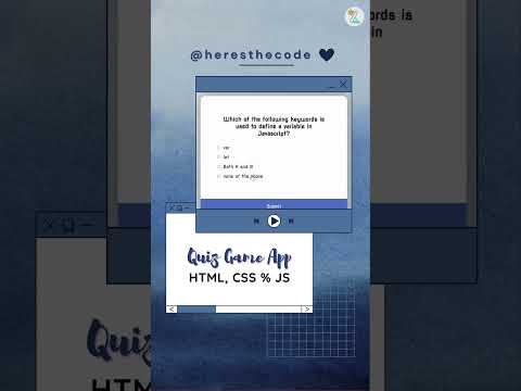 Create Quiz App | using html, css & javascript | #heresthecode