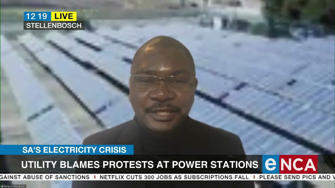 Eskom blames protests at power stations