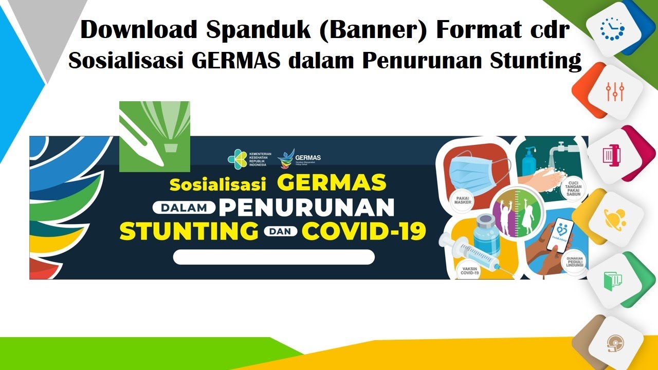 Download Spanduk Banner Sosialisasi GERMAS dalam Penurunan Stunting Format cdr