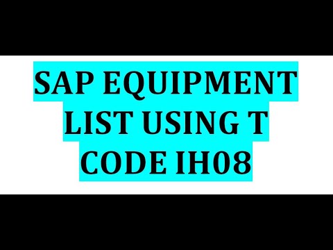 SAP Equipment List using T code IH08