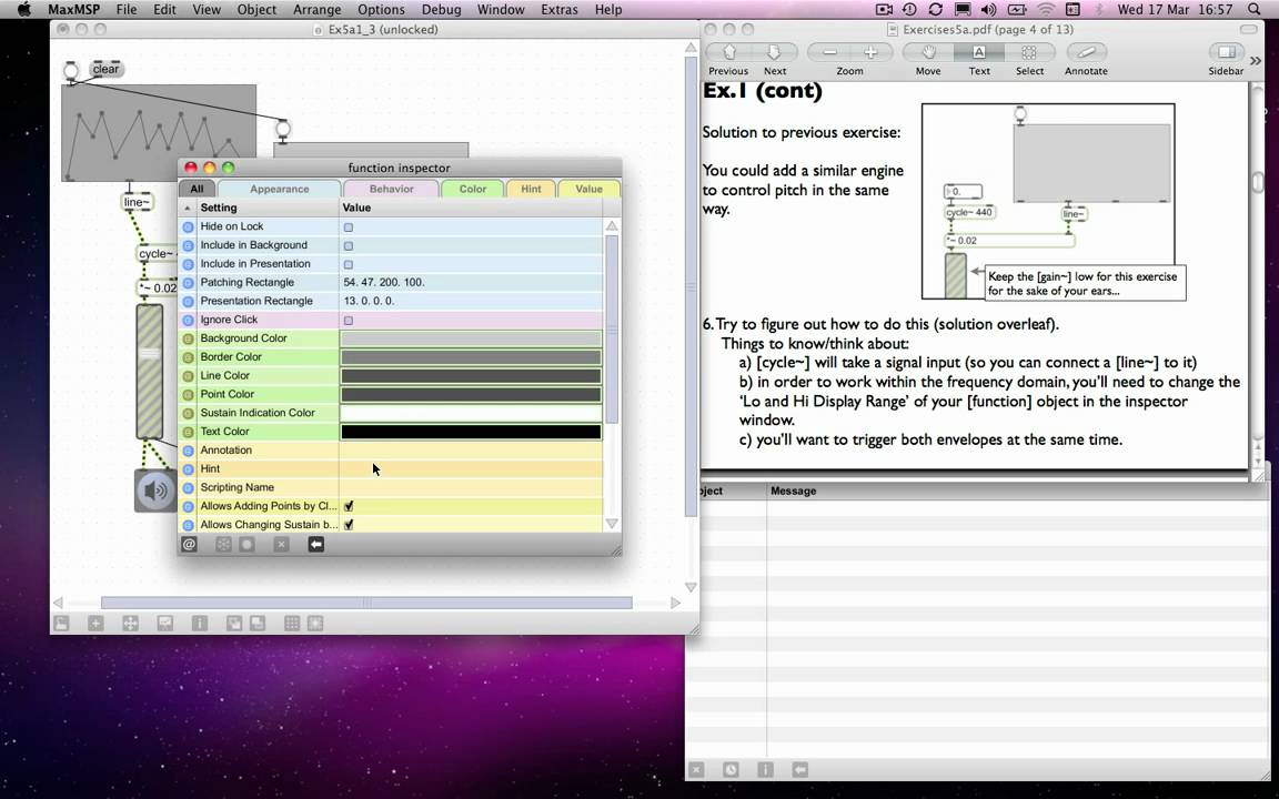 Max MSP Tutorial 05a2 Simple Synthesis—: Controlling Oscillators Using Envelopes [1]