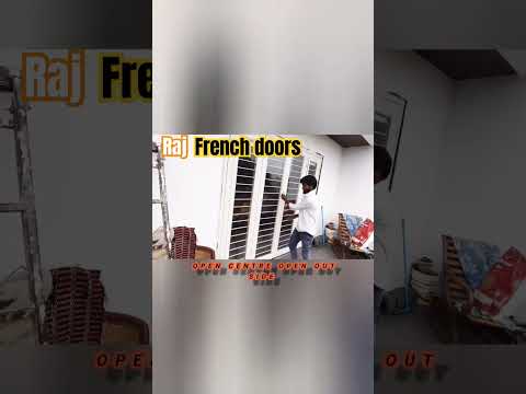 big size french doors with plated mesh windows glass open out side #frenchdoors