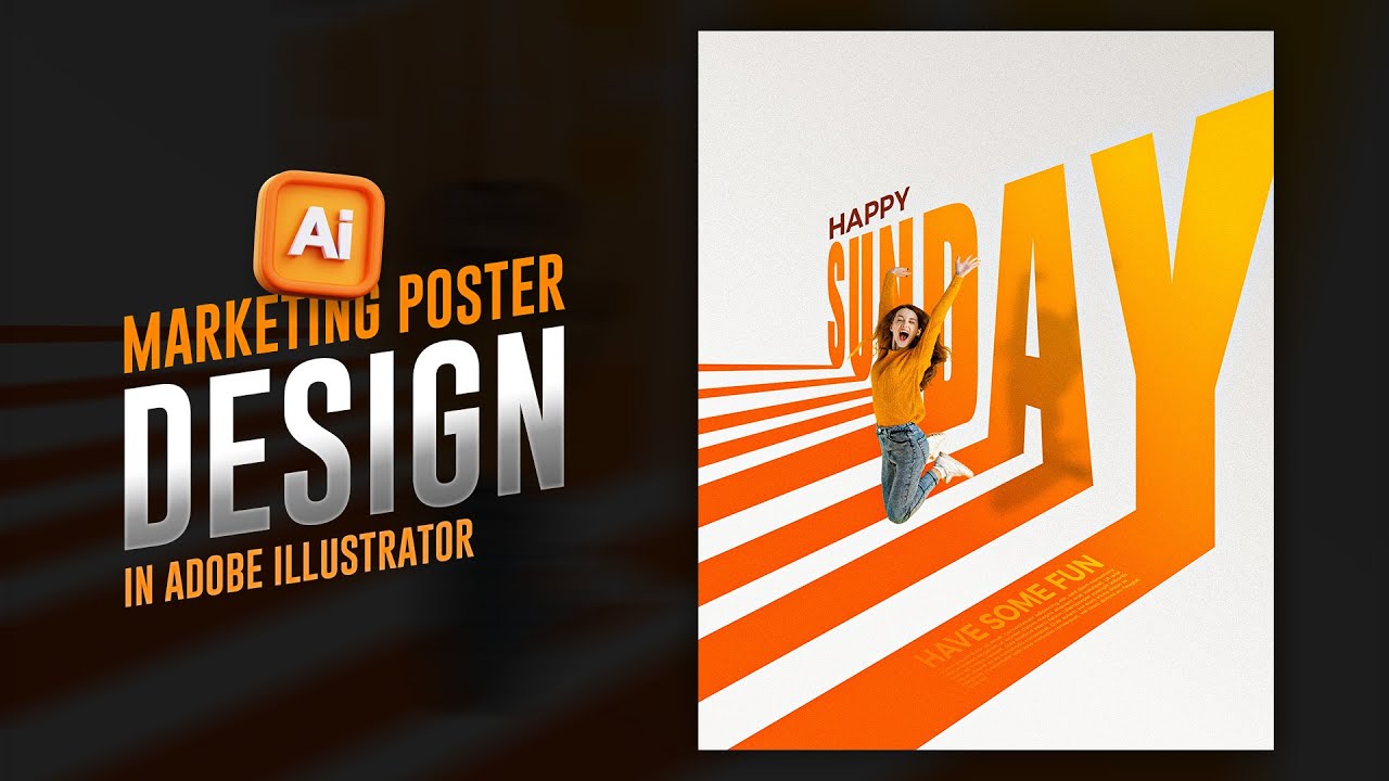 Modern Typography Poster design in Adobe Illustrator | Sunday Typography poster design