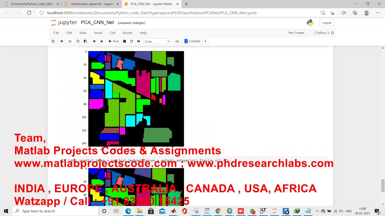 Hyperspectral Image classification PCA-Net Python code www.matlabprojectscode.com
