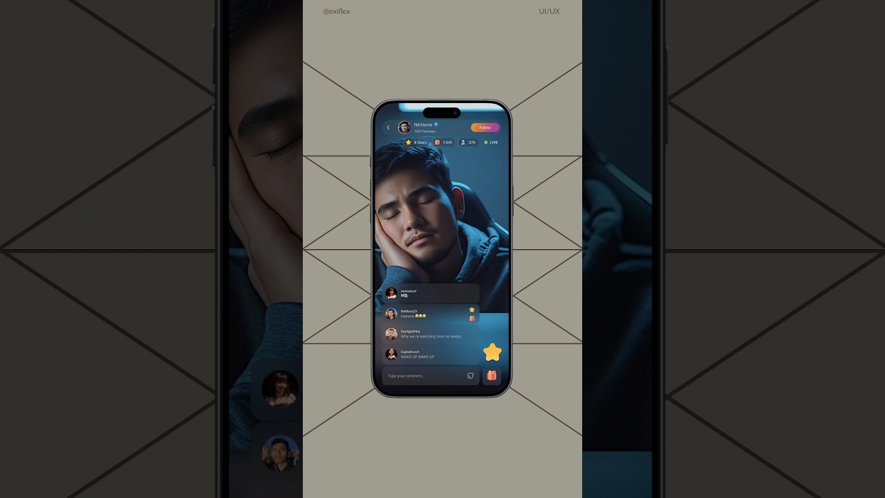 Live Streaming App UI Design #uiux #uidesign #figma #prototype #appdesign #streamingplatforms