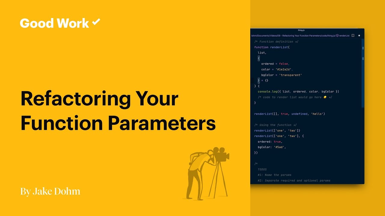 Refactoring Your Function Parameters