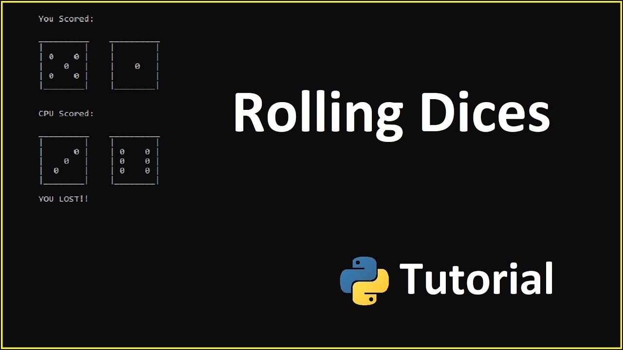 My First Python Project Rolling Dice Game!! (Tutorial)
