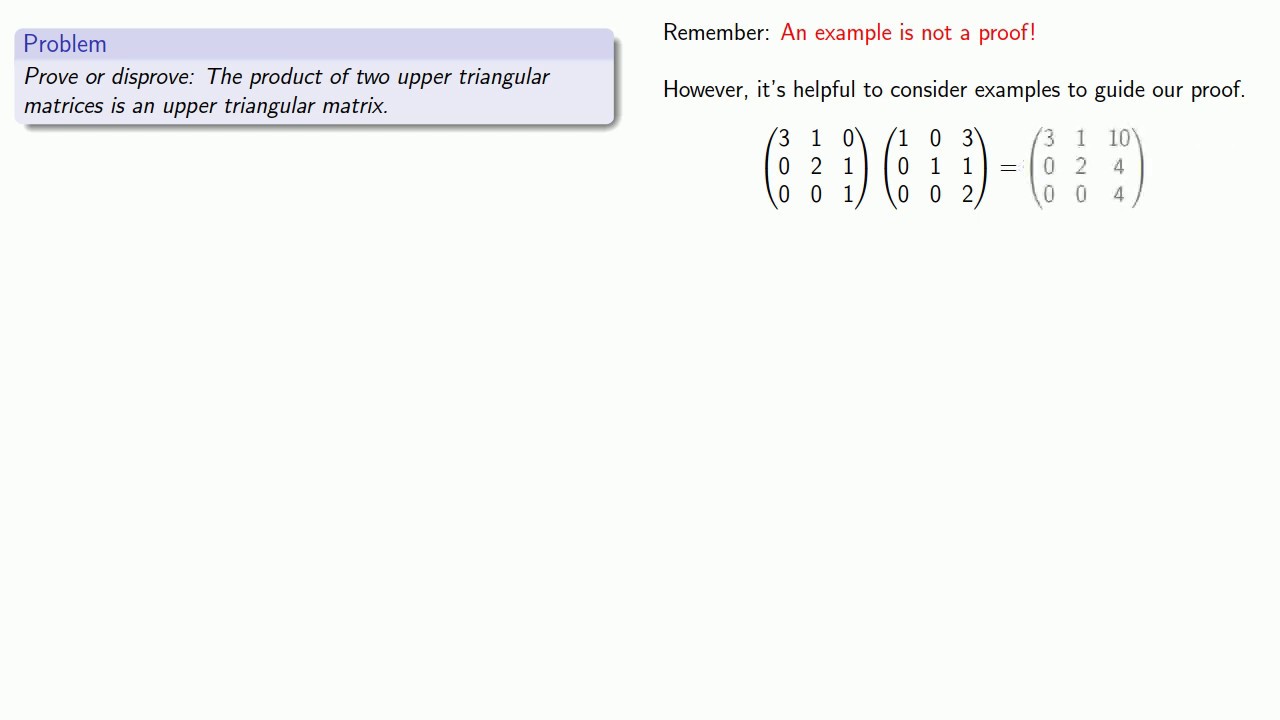 Solution: Arithmetic of Triangular Matrices