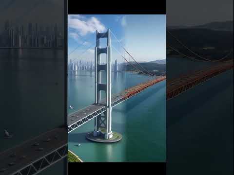 Golden Gate bridge Futuristic Ai Scene morph #usa #goldenbridge #scenemorph #ai #satisfying #aiclip