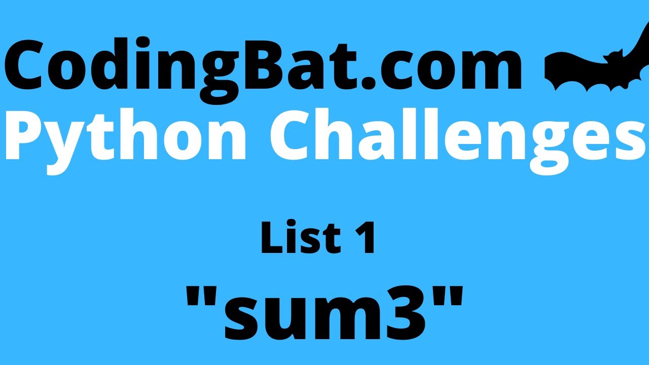 CodingBat sum3 answer - Python List 1