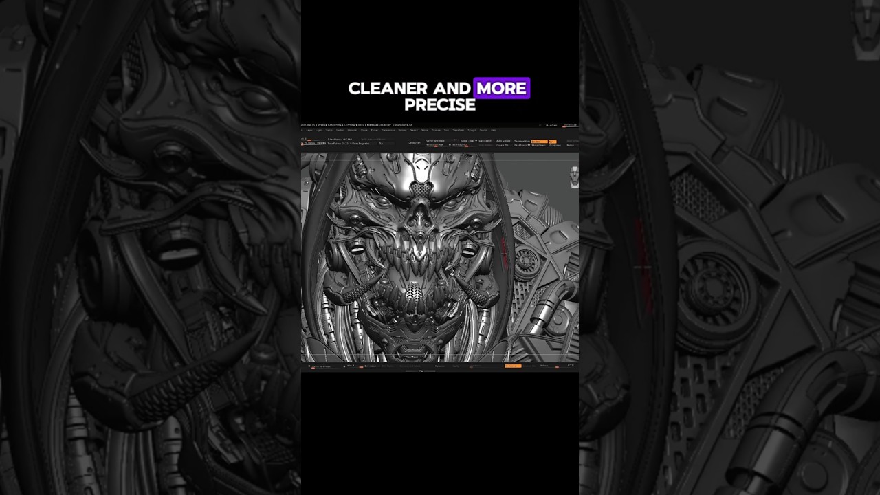 Sculpt HARDSURFACE much easier with this trick #zbrush