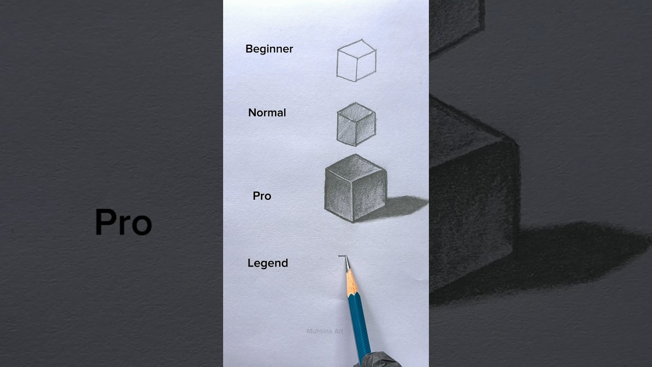 How to draw cube 🤔😱 #shorts #craft #art #drawing #crafts #satisfying