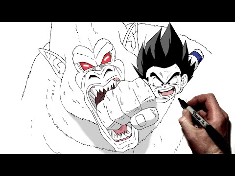 How To Draw Goku Oozaru Punch | Step By Step | Dragon Ball
