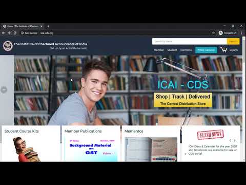 CA FOUNDATION BOOKS: How to Order Books From CDS Portal of ICAI