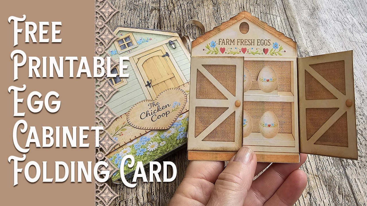 Free Printable Egg Cabinet Folding Journaling Card