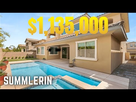 Touring a $1.135M Luxury Home with a Pool for Sale in West Summerlin, Las Vegas, NV | 3-Car Garage