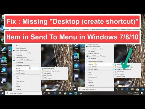 Fix : Missing “Desktop (create shortcut)” Item in Send To Menu in Windows 7/8/10