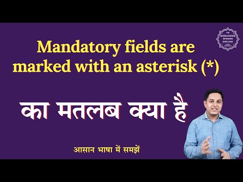Mandatory fields are marked with an asterisk (*) meaning in Hindi | English to hindi