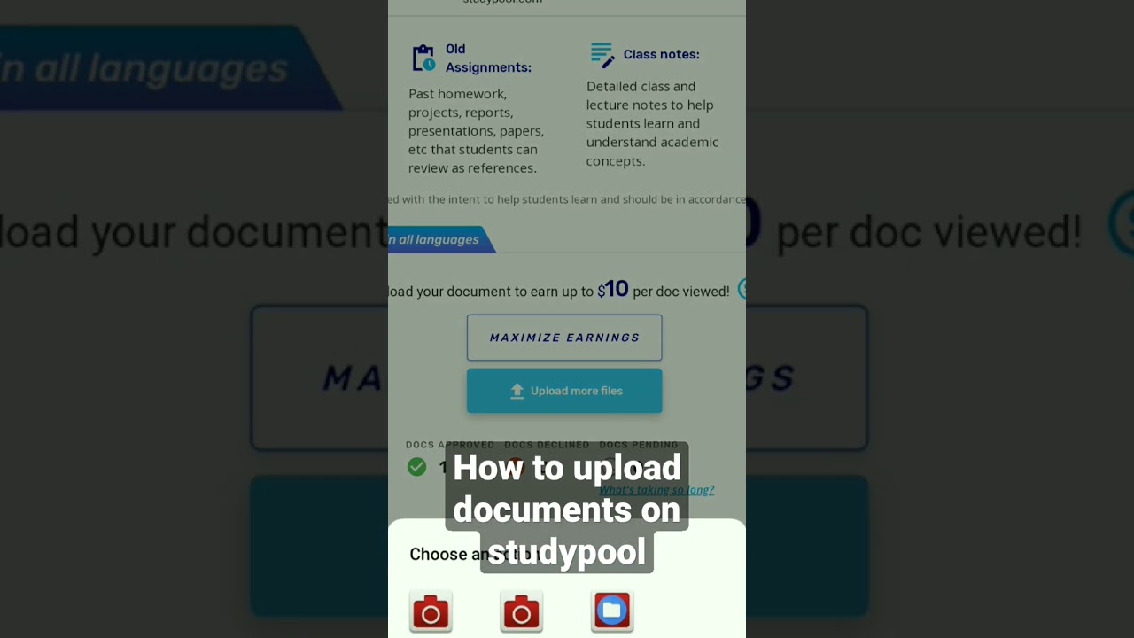How to upload documents on studypool|Earn $10 on each view|Learn N Earn with DK