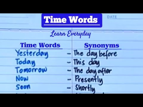 Time Words : Synonyms