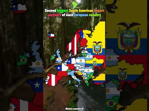 Second biggest South American import partners of each European country