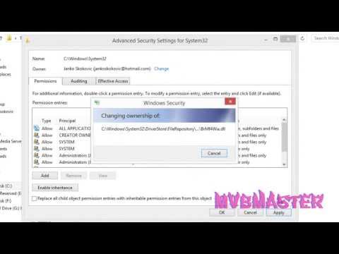 How To Gain Permission/Rights To System32 Folder on Microsoft Windows 8, Windows 8.1 & Windows 10