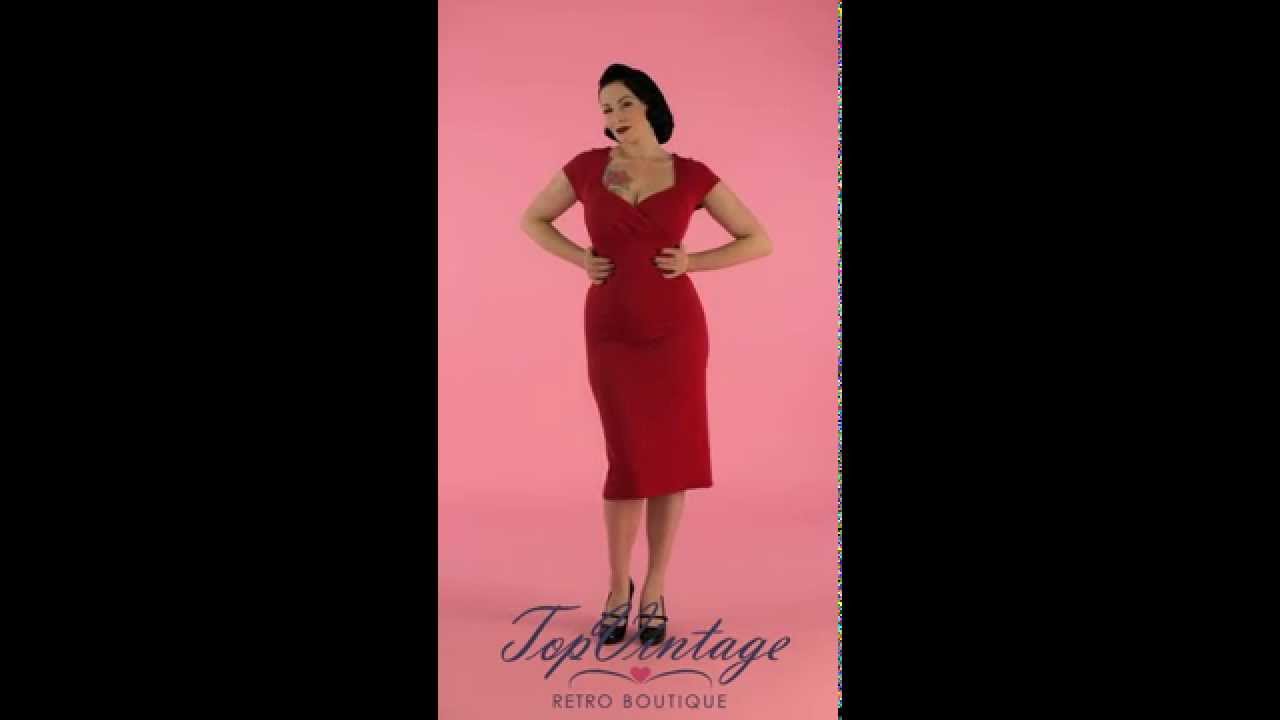 TopVintage - 50s Perry Milano Pencil Dress in Red