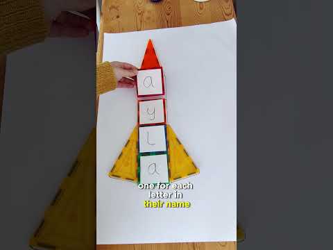Name Spelling Activity With Magnetic Tiles | Space Themed