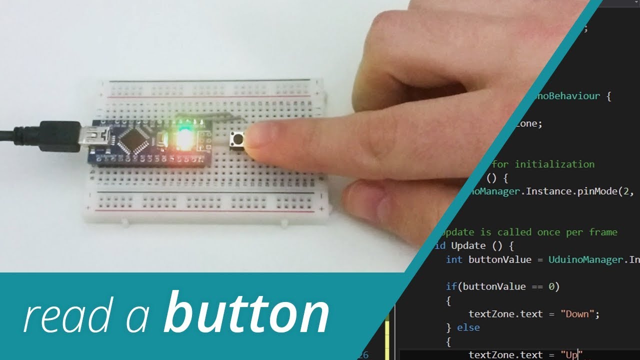 Read a digital button from Arduino to Unity - Uduino Tutorial