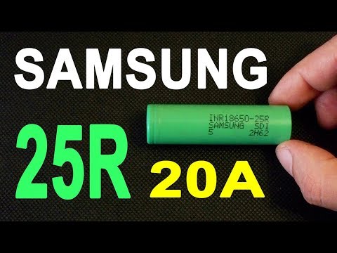 Samsung 25R - high drain 18650 Li-ion battery (discharge capacity test)