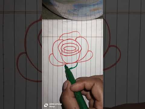 rose easy drawing for beginners step by step!! #shorts #ytshorts