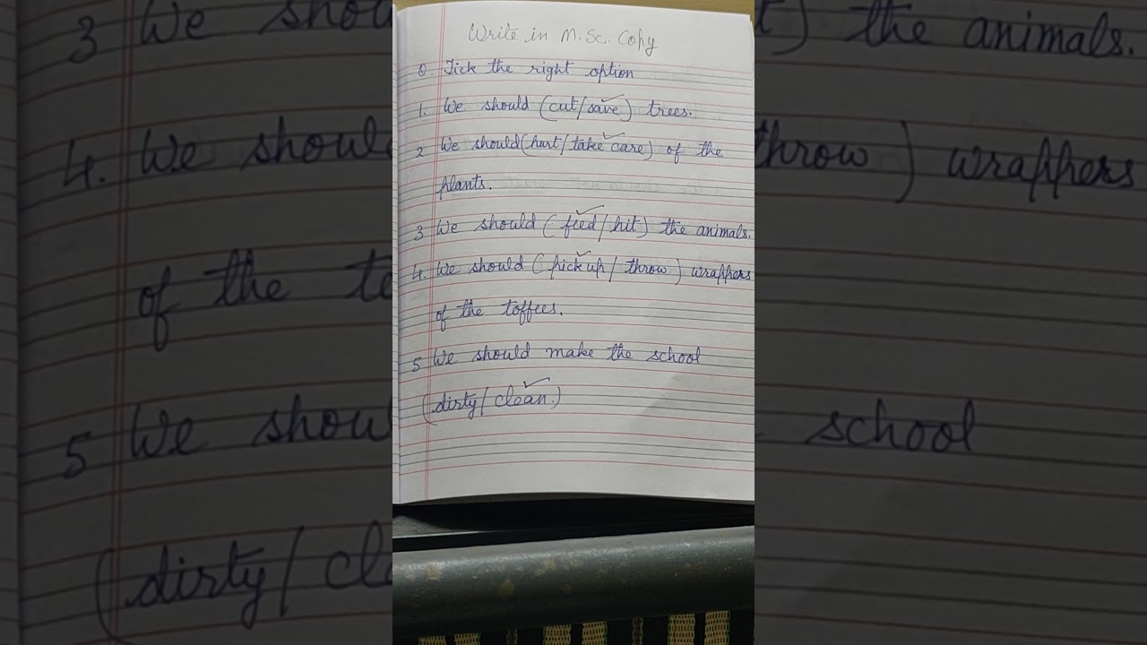 Class 2 Moral Science Lesson 1 Tick the right option