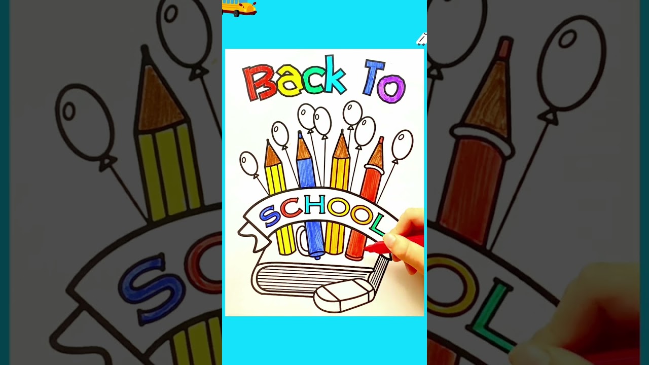 BACK TO SCHOOL kids song | Anna's Color Pages | Colouring for Kids #shorts #coloring #nurseryrhymes