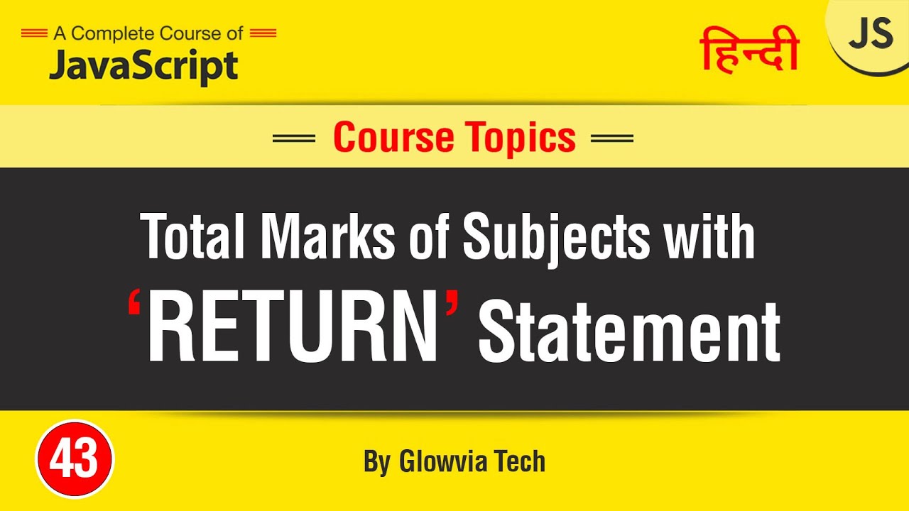 return statement in javascript- 2  |  Calculate Marks with return statement - in Hindi/Urdu