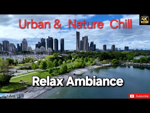 4K Drone Over Toronto | Relaxing Music, Skyline & Lake Ontario #relaxingmusic #ambientmusic #dji
