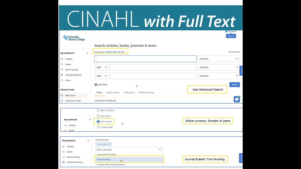 Tutorial: Finding nursing journal articles in CINAHL in the new EBSCO interface