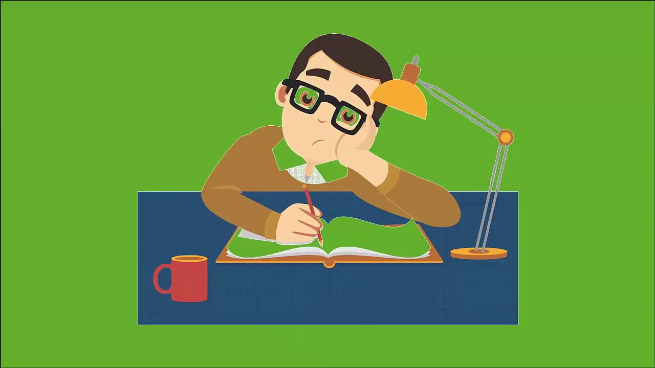 Green Screen Vector Cartoon Smart Boy Face Character