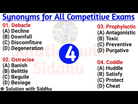 Synonyms | Part 4 | Synonyms and Antonyms in English | Synonyms Previous Year Questions | Synonym