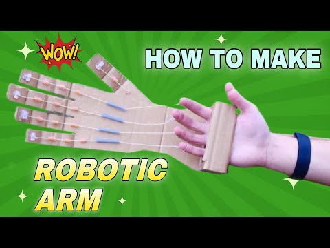 How to Make a Robotic Arm at Home Out off Cardboard with 5 Fingers