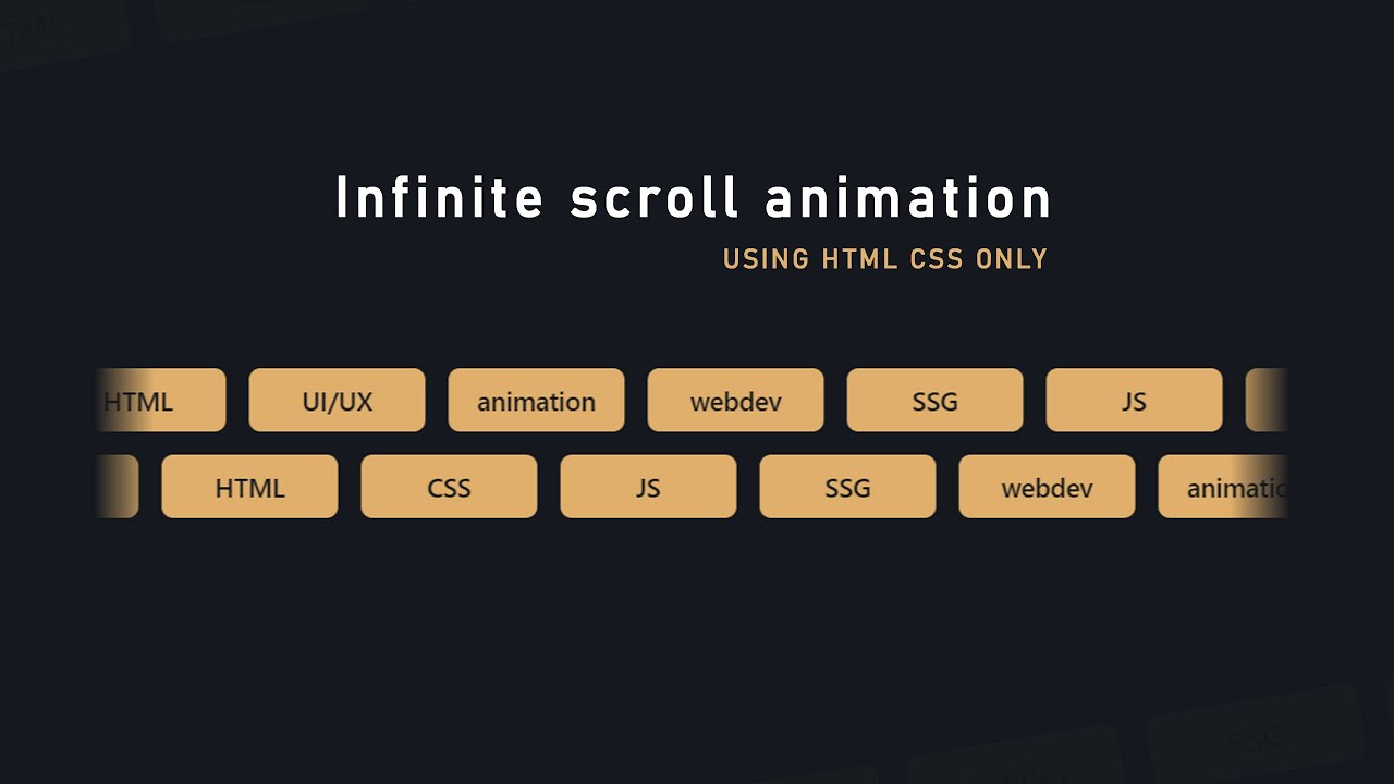 Infinite scroll animation with text Using HTML CSS Only