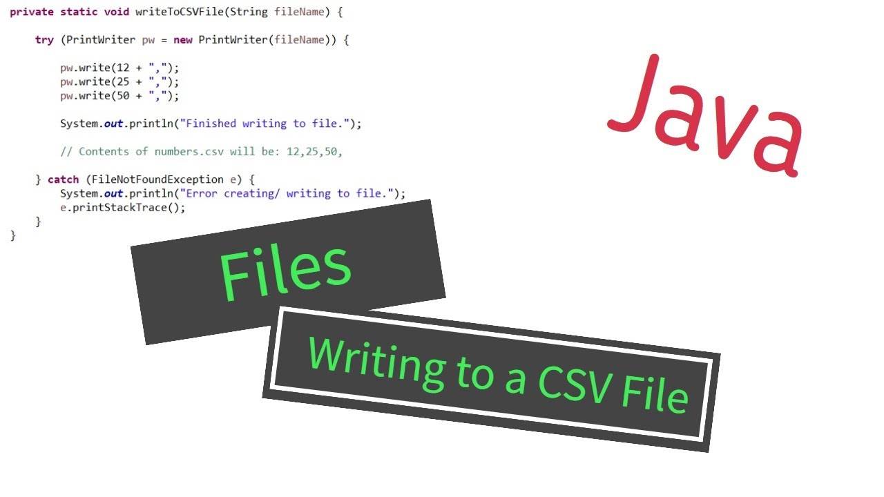 Java - Writing to a CSV file