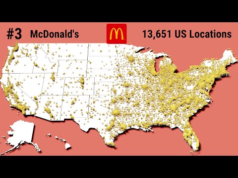 Map Comparison - The 30 Biggest US Fast Food Chains