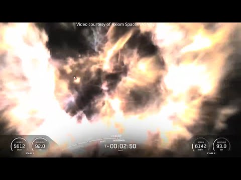 Ax-4 launch and Falcon 9 first stage landing