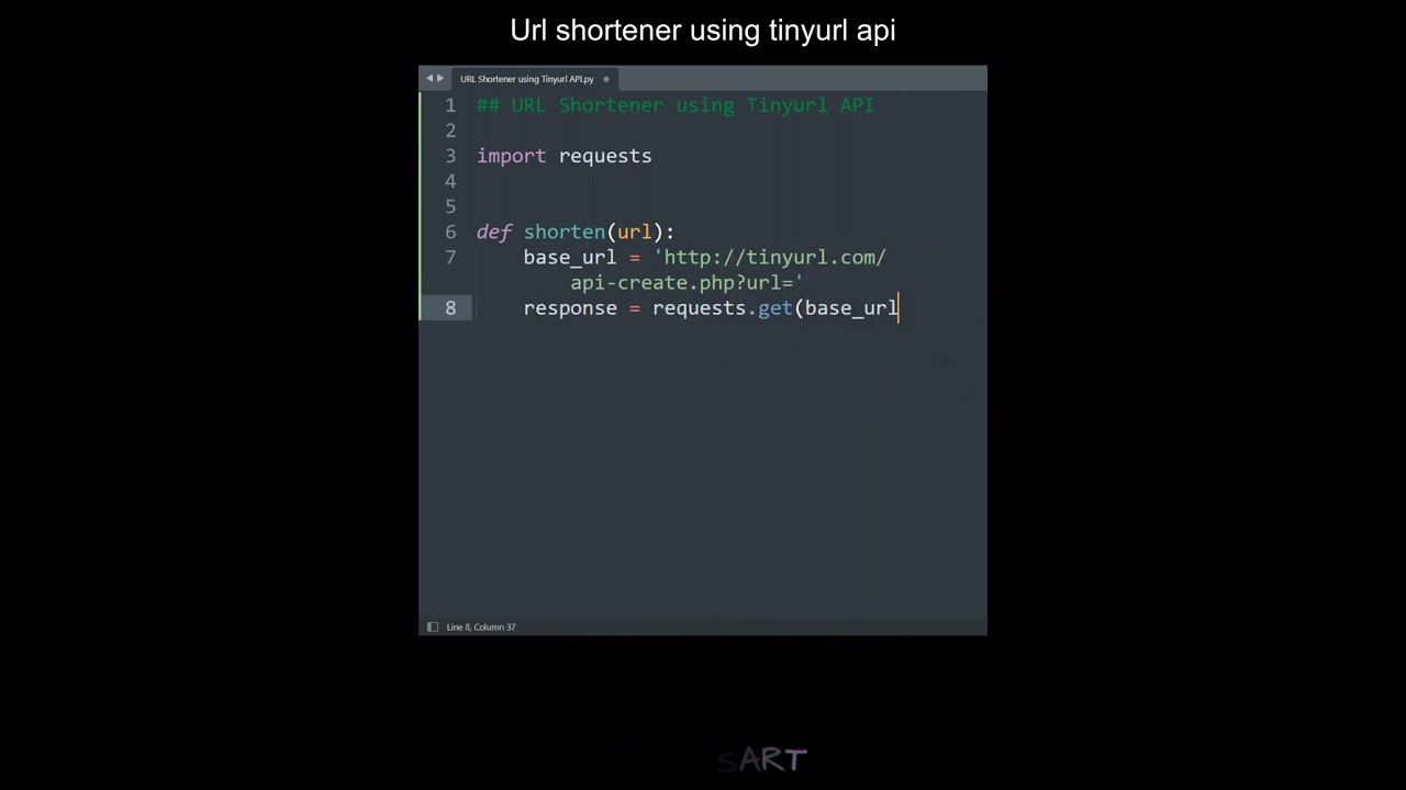 Url shortener using tinyurl api in Python | Python Examples | Python Coding Tutorial | Interview