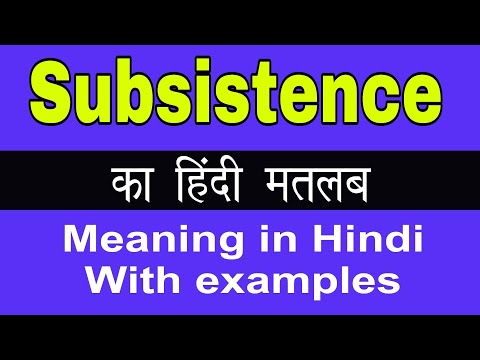 Subsistence Meaning in Hindi/Subsistence ka Matlab kya Hota hai