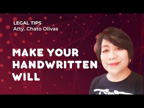 [Legal Tips] Making your fully-handwritten last will and testament (Video17)