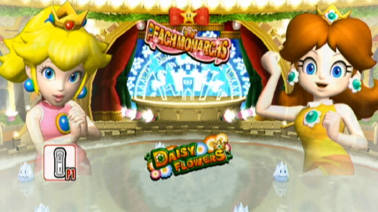 Mario Super Sluggers - Exhibition Mode - Peach Ice Garden