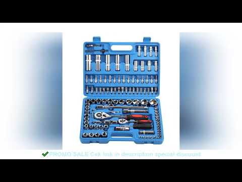 108Pcs Ratchet Wrench Socket Set 1/4in 1/2in CR40 Steel Socket Set Tool Case + Box Hand Tool Kits
