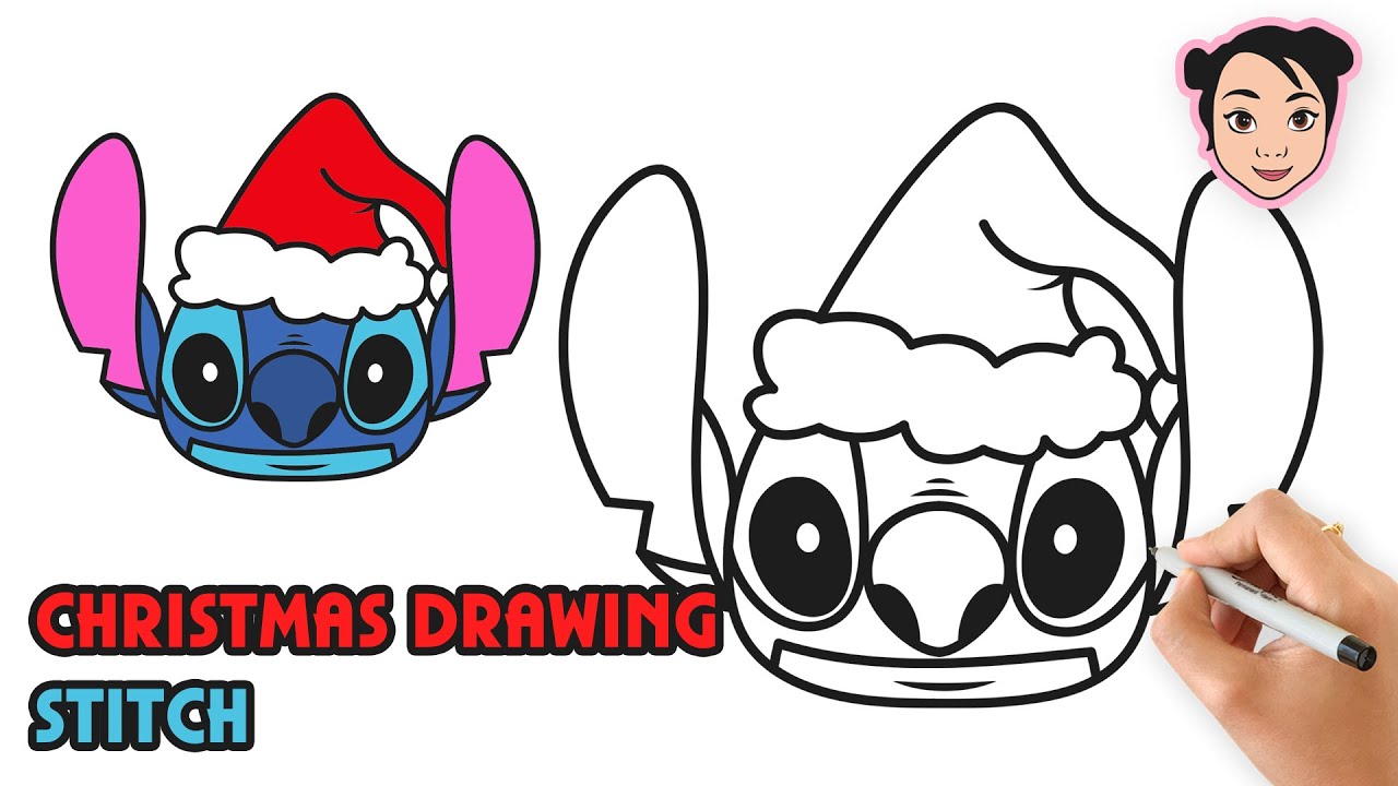 HOW TO DRAW CHRISTMAS STITCH FROM LILO AND STITCH | EASY STEP BY STEP DRAWING TUTORIAL