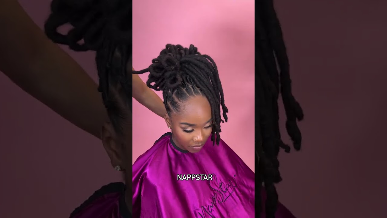 Cute petal bun 🥰✨ Book Appointment www.NappStar.com #locs #locstylist